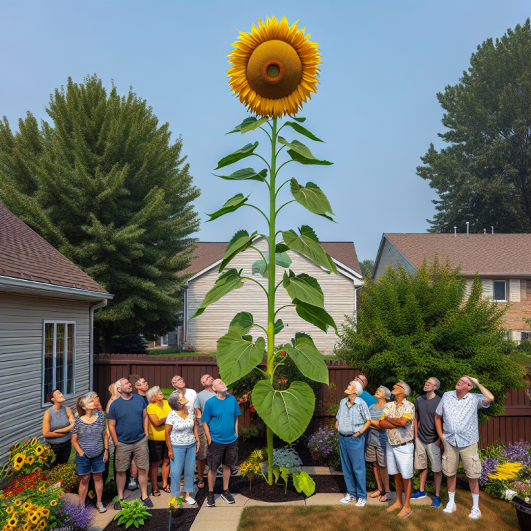 Indiana Man Breaks Record for Tallest Sunflower, Leaves Neighbors ...